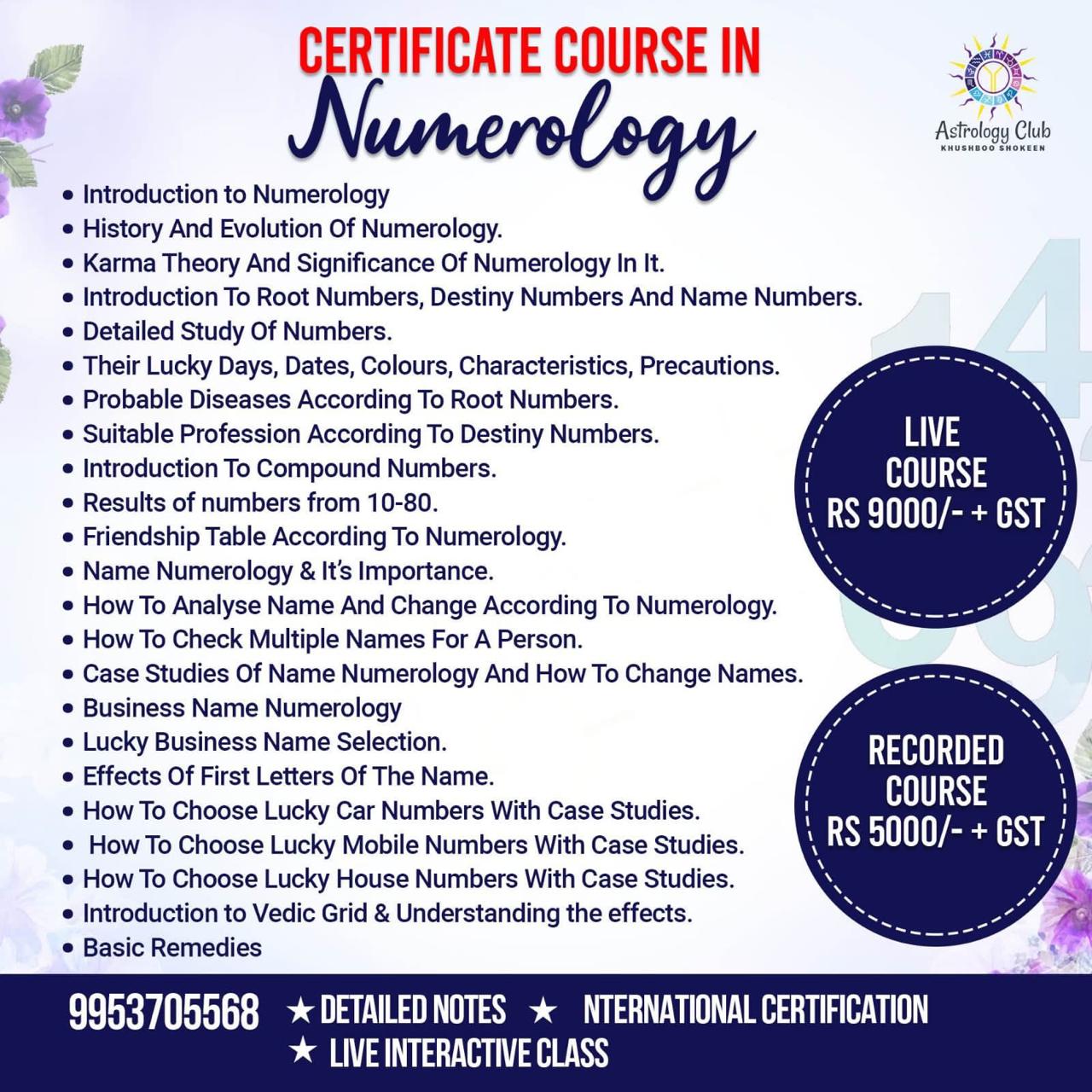 Online Numerology Learning Course - Get International cert.